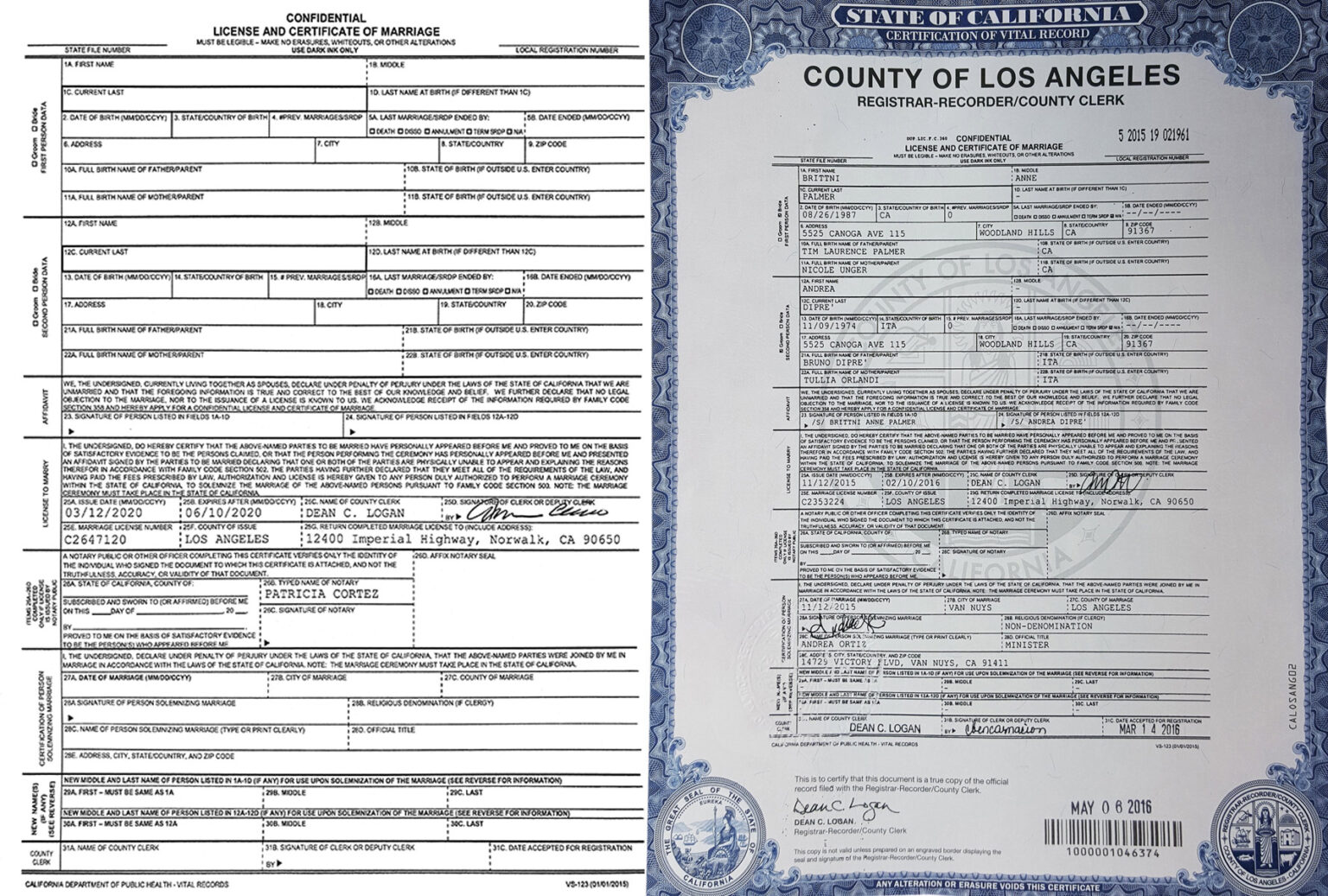 Civil Wedding ceremonies at Albertson Wedding Chapel in Los Angeles